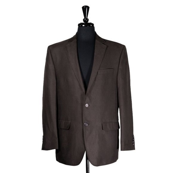 Chaps | Suits & Blazers | Chaps Ralph Lauren Mens Blazer Brown 2 Button Lined Suit Jacket Sport ...